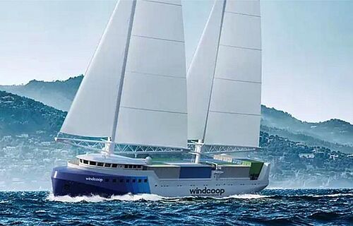 Fragtskib med 100 containere skal kunne sejle 8 knob for sejl - Minbaad.dk